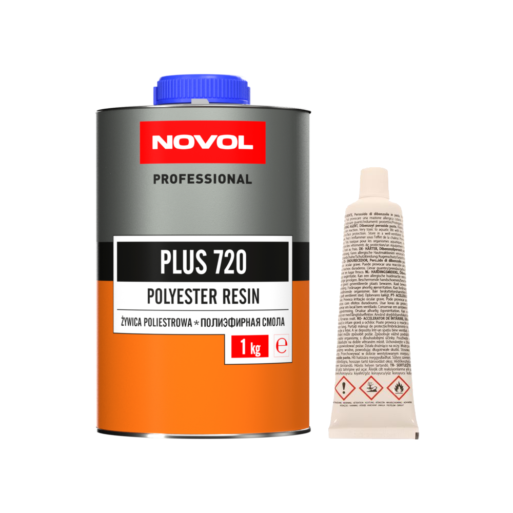 NOVOL PLUS 720 Polyester Resin + Hardener, 1kg Kit – City Auto Paints Ltd.